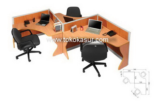 partisi uno, penyekat ruangan uno, uno partition, meja kantor rapih